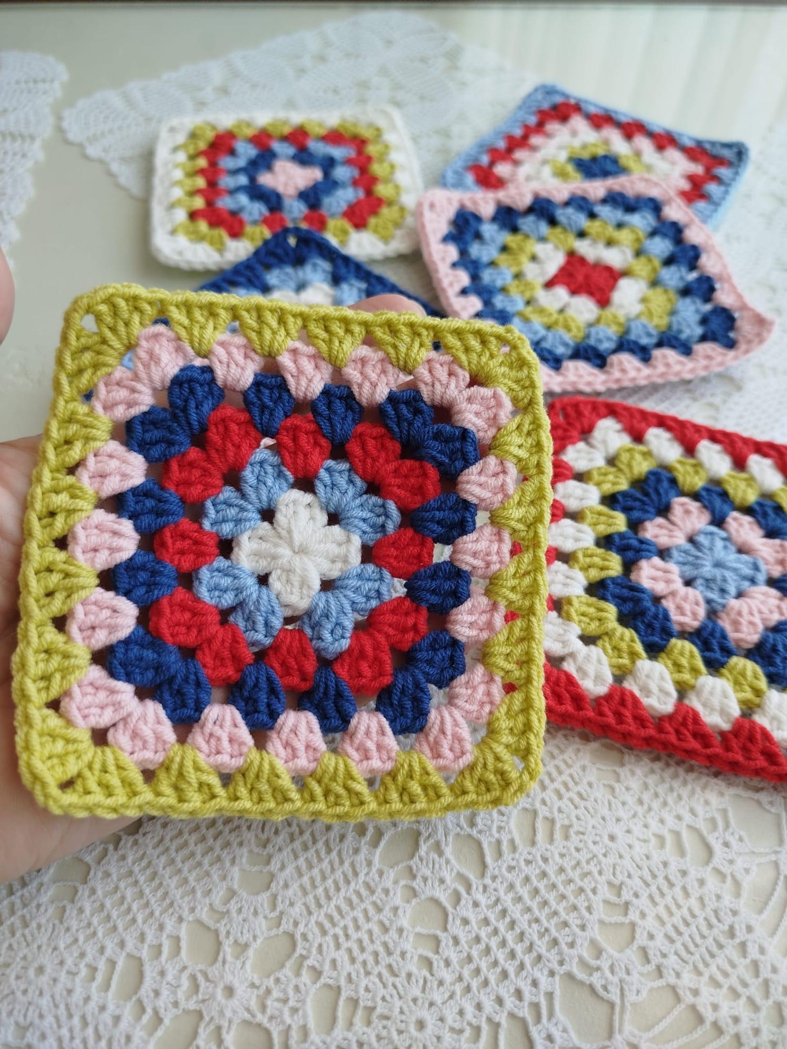 Unblocked Granny Squares Pieces, Colorful Granny Square Pieces ...