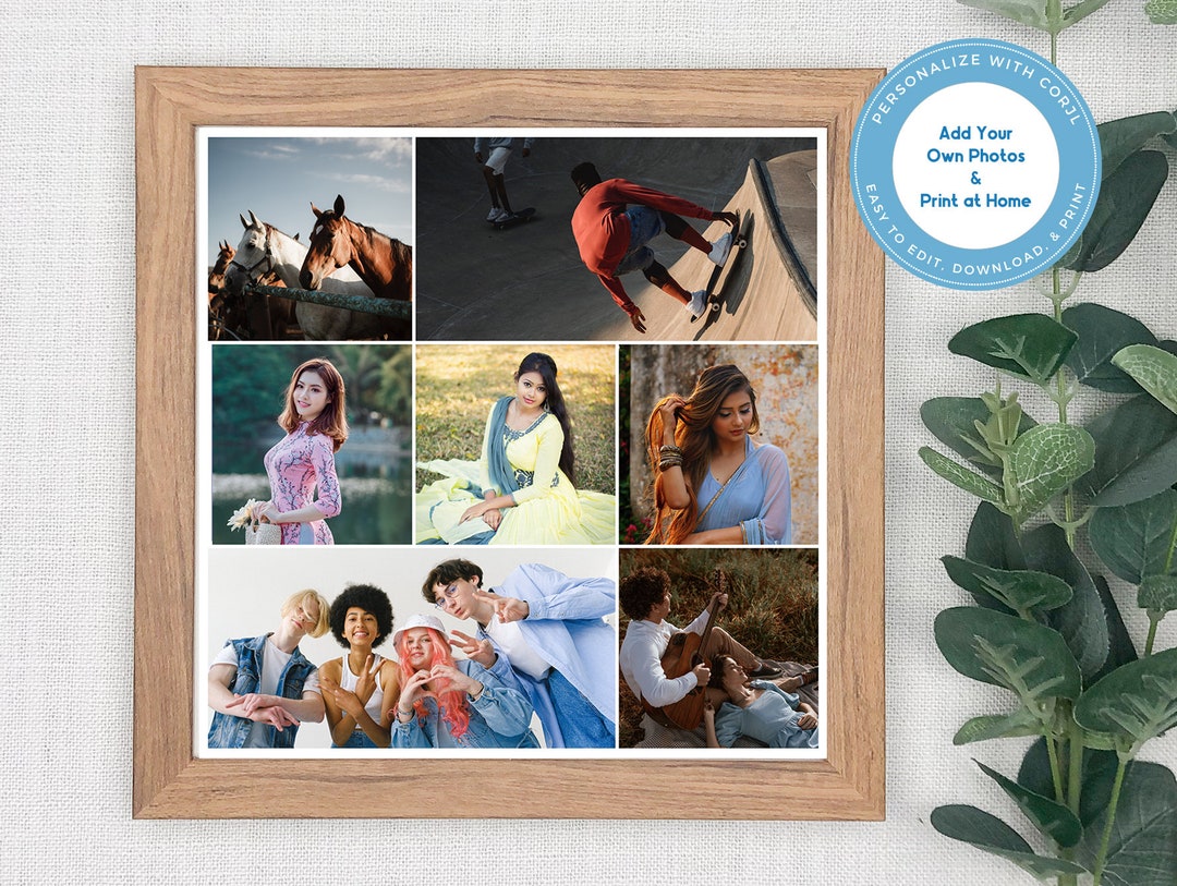 Photo Collage Template 12x12 Photo Collage EDITABLE - Etsy UK