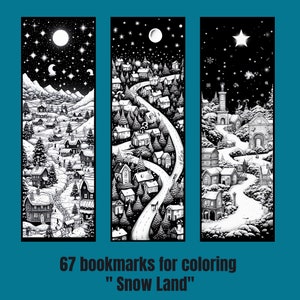 67 Bookmarks for Coloring Snow Land Digital Download JPG Bookmark Set ...