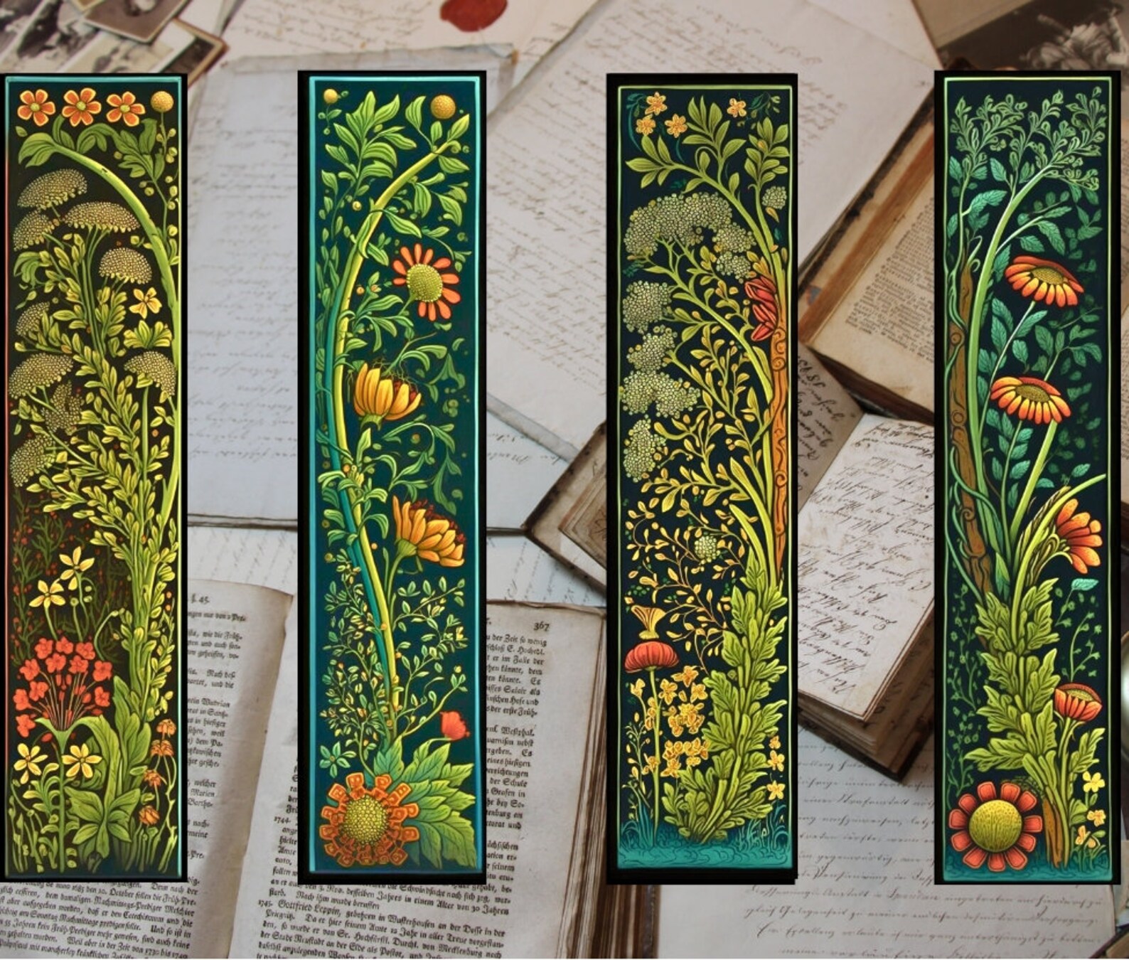 Bookmarks Set of 12 Bookmarks Digital Collage Printable - Etsy
