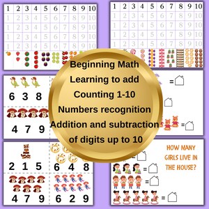 Preschool Math, Preschool Worksheets, Beginning Math, Counting ...
