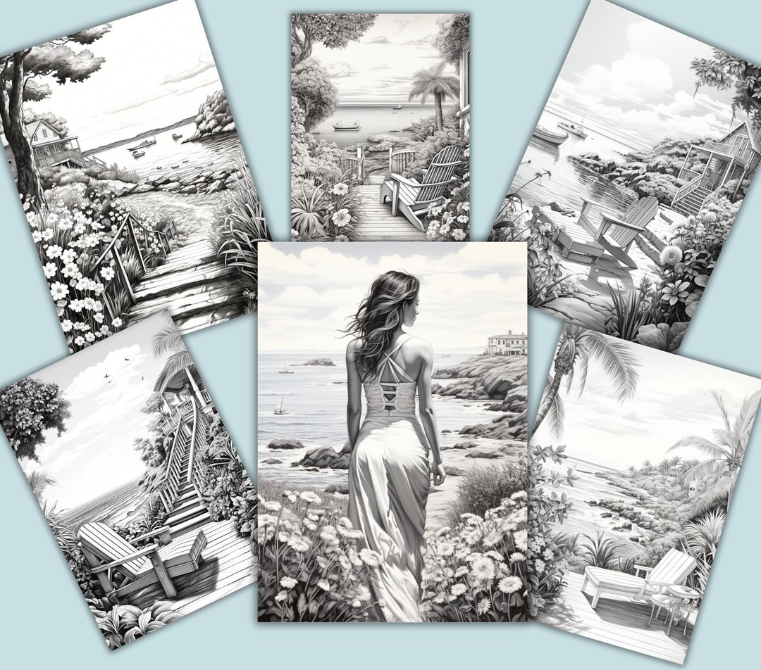 Sunlight , Adult Coloring Pages Digital Download 44 Pages, Adult ...