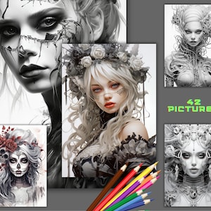 Portrait Halloween Cosplay, Coloring Pages for Adults and Kids, Instant ...