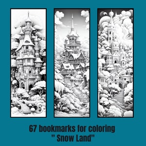 67 Bookmarks for Coloring Snow Land Digital Download JPG Bookmark Set ...