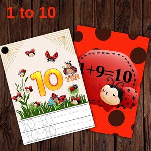 Number Tracing Flashcards, Ladybug, Printable, Counting, Learn Numbers ...