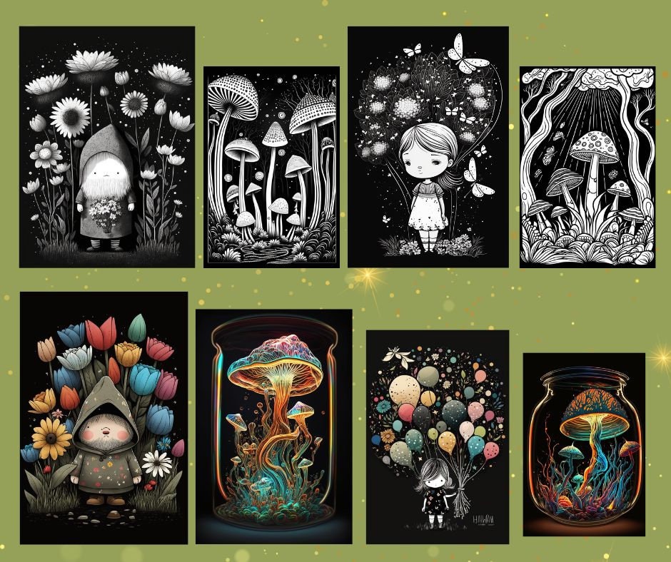 Enchanted Fungi: A Magical Coloring Book of Mushrooms Gnomes - Etsy