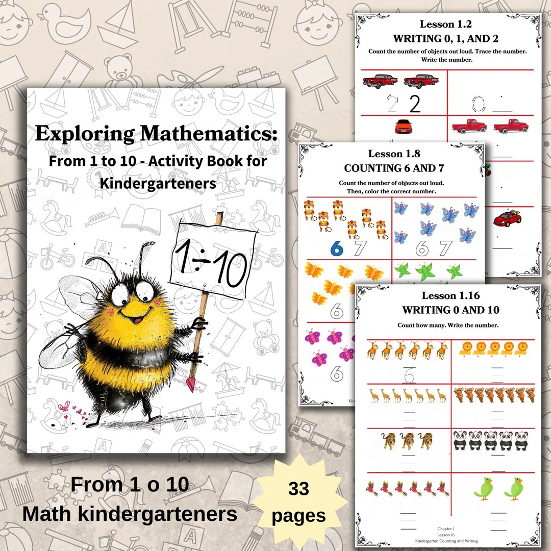 Exploring Mathematics 1-10: Printable Kindergarten Activity Book ...