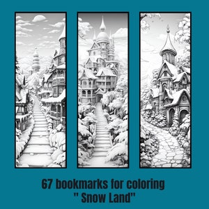67 Bookmarks for Coloring Snow Land Digital Download JPG Bookmark Set ...