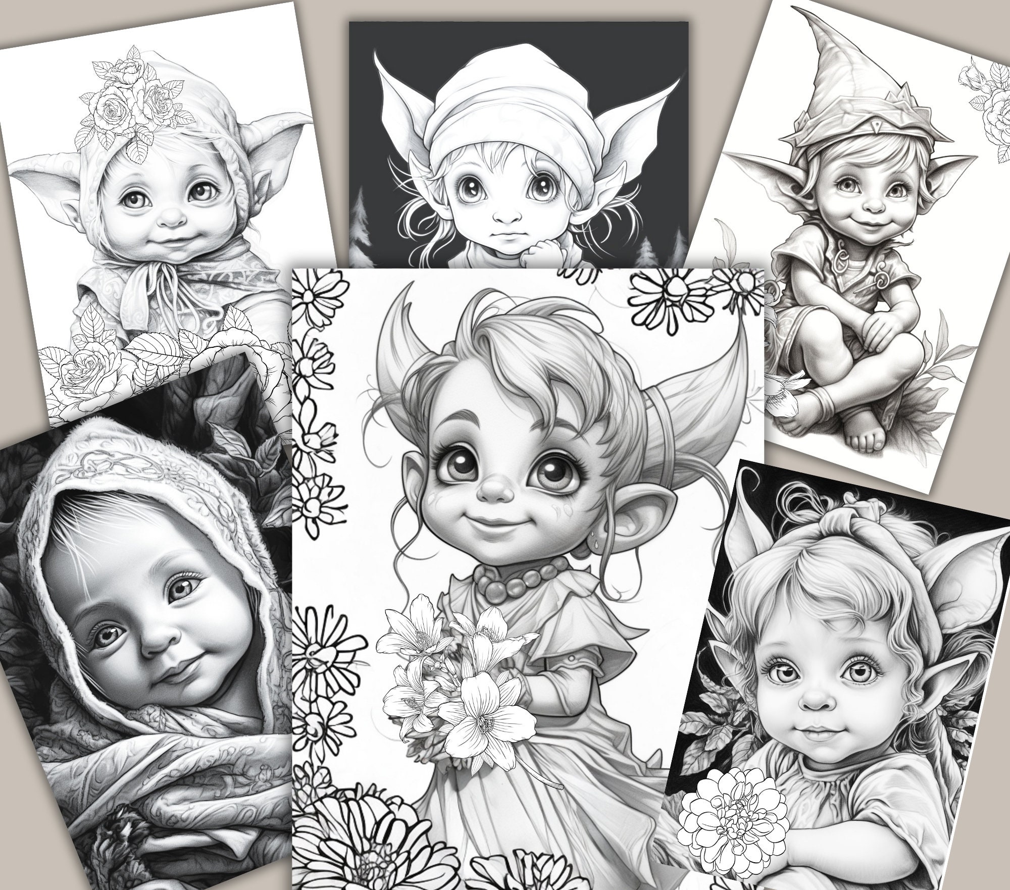 Enchanted Elflings Coloring Pages for Adults and Kids Instant - Etsy