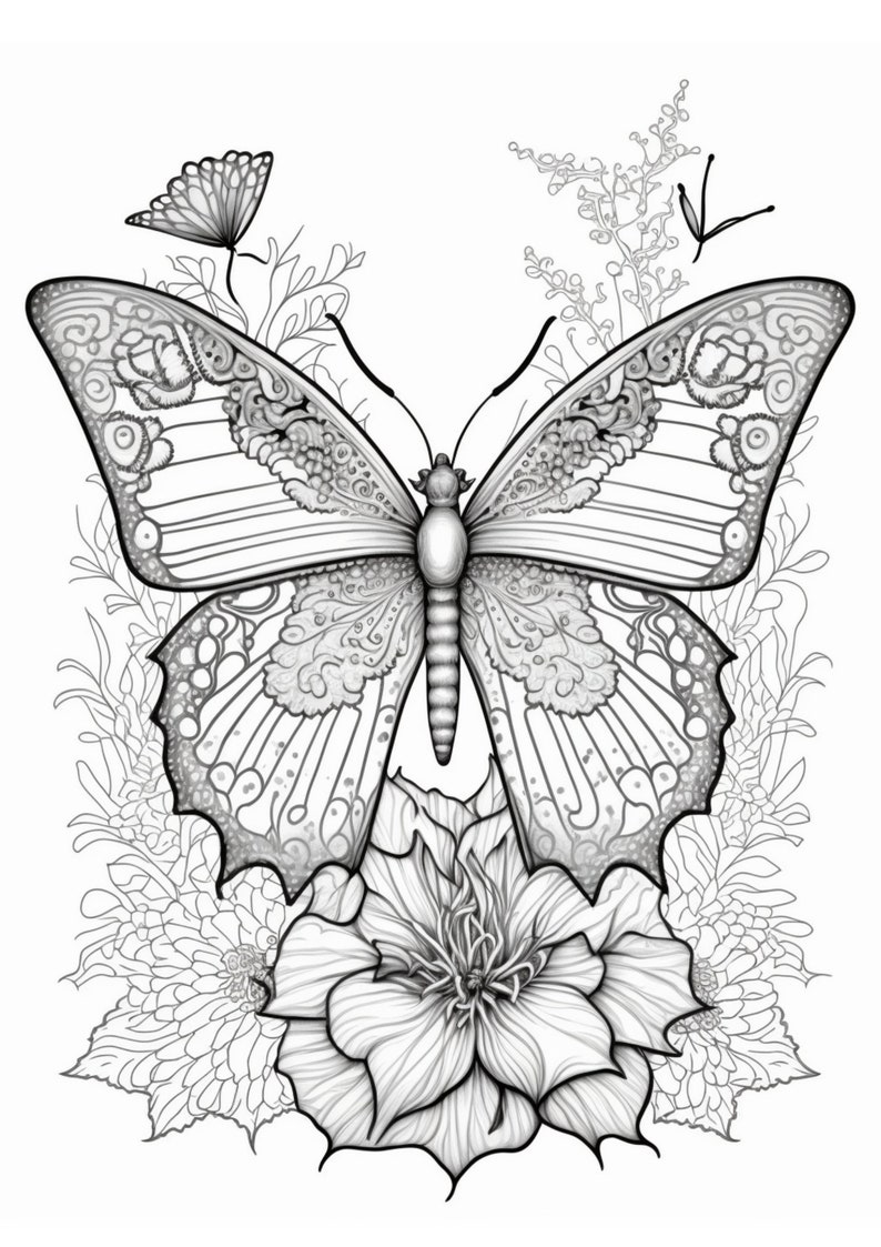 50 Fluttering Beauties: A Coloring Book of Butterflies - Etsy