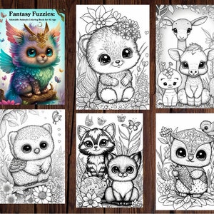 Fantasy Fuzzies: Adorable Animals Coloring Book for All Ages Coloring ...
