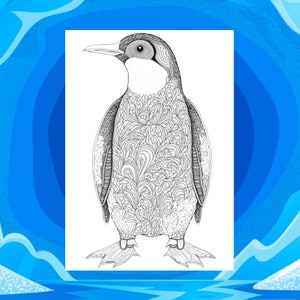 10 Penguin Mandala , Adult and Kids Coloring Book Page, /digital ...