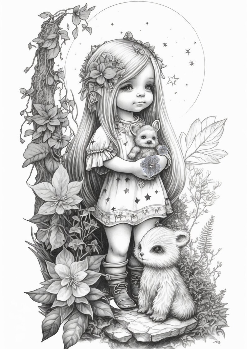 Adult and Kids Coloring Book Page /digital Download/coloring - Etsy