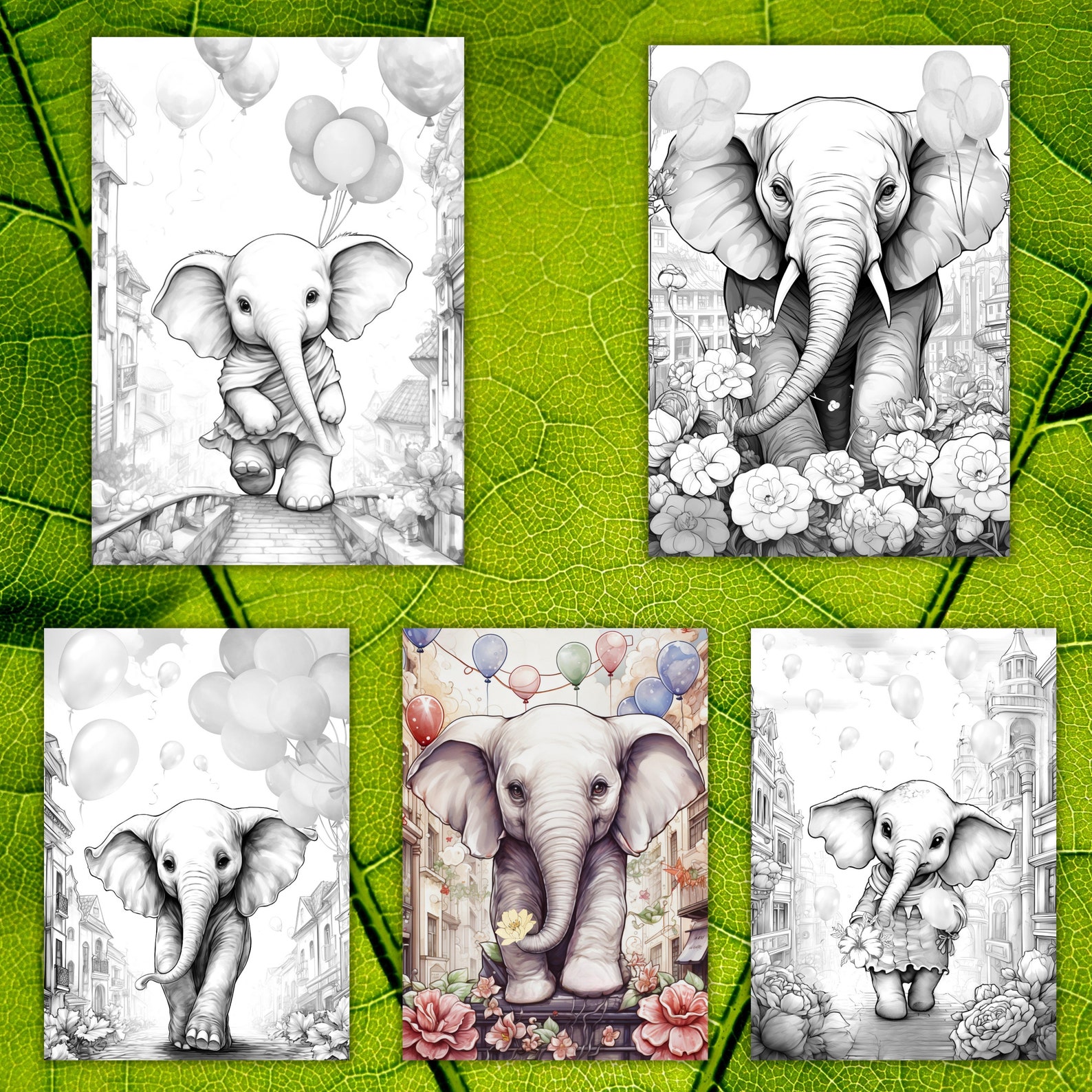 56 Little Elephant Coloring Pages for Adults and Kids - Etsy