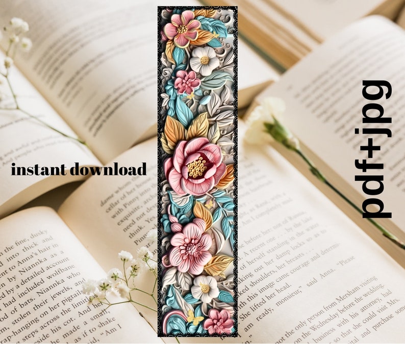 3D Bookmarks Set of 10 Bookmarks Digital Collage - Etsy