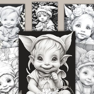 Enchanted Elflings Coloring Pages for Adults and Kids, Instant Download ...