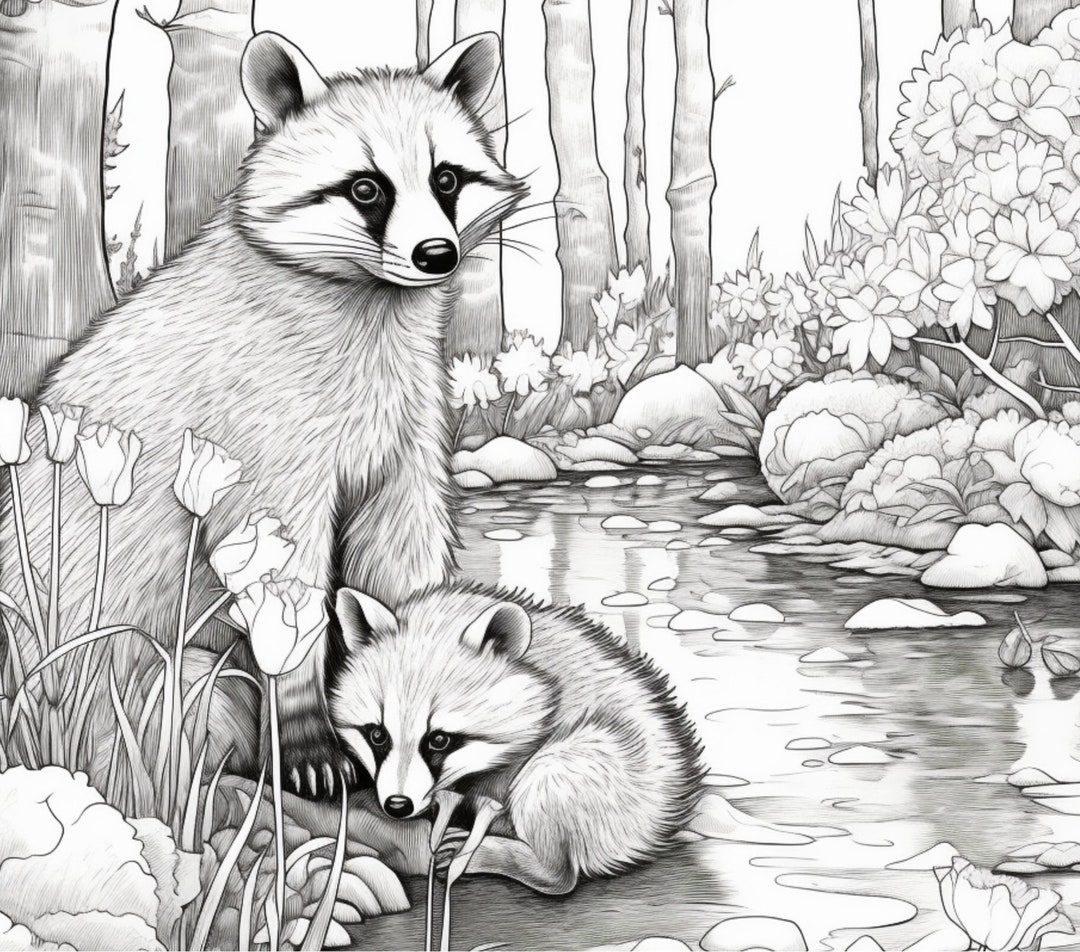 The Magic of the Forest Coloring Page Book, Adults Kids Instant ...