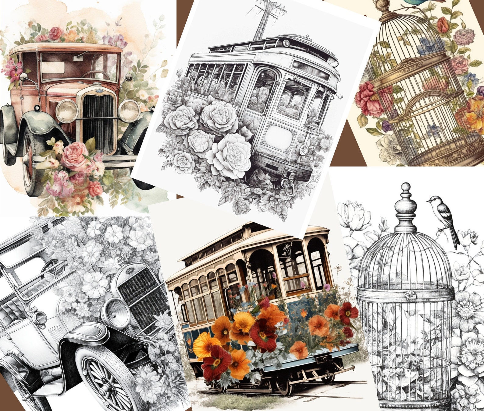 Adult Coloring Book Vintage