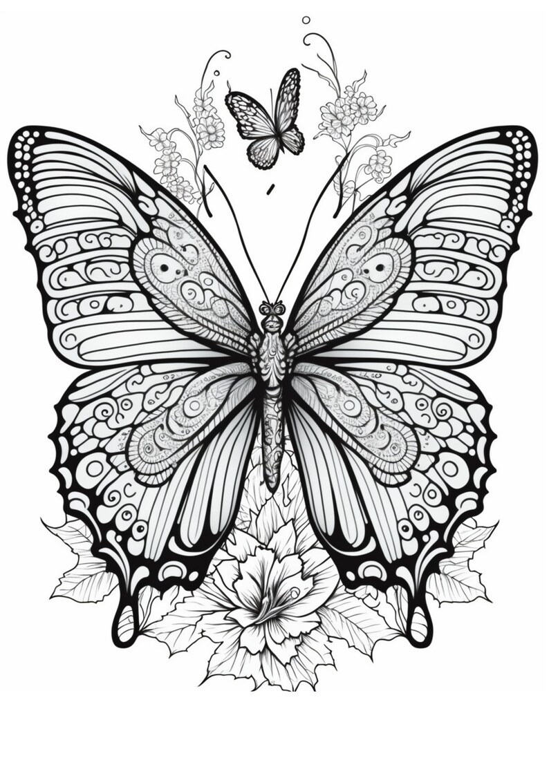 50 Fluttering Beauties: A Coloring Book of Butterflies - Etsy