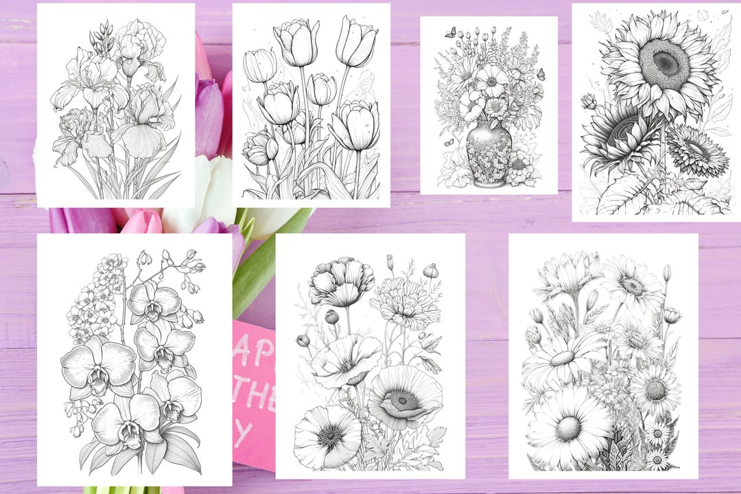 Floral Serenity A Coloring Book of Blossoms for Mom's Delight Coloring ...