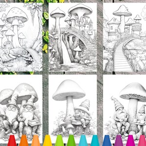 Gnomeville: A Coloring Adventure Coloring Pages for Adults and Kids ...