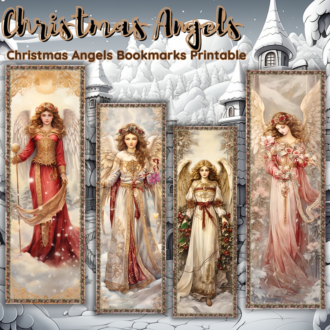 Angel Christmas Set of 64 Printable Bookmarks , Digital Bookmarks - Etsy