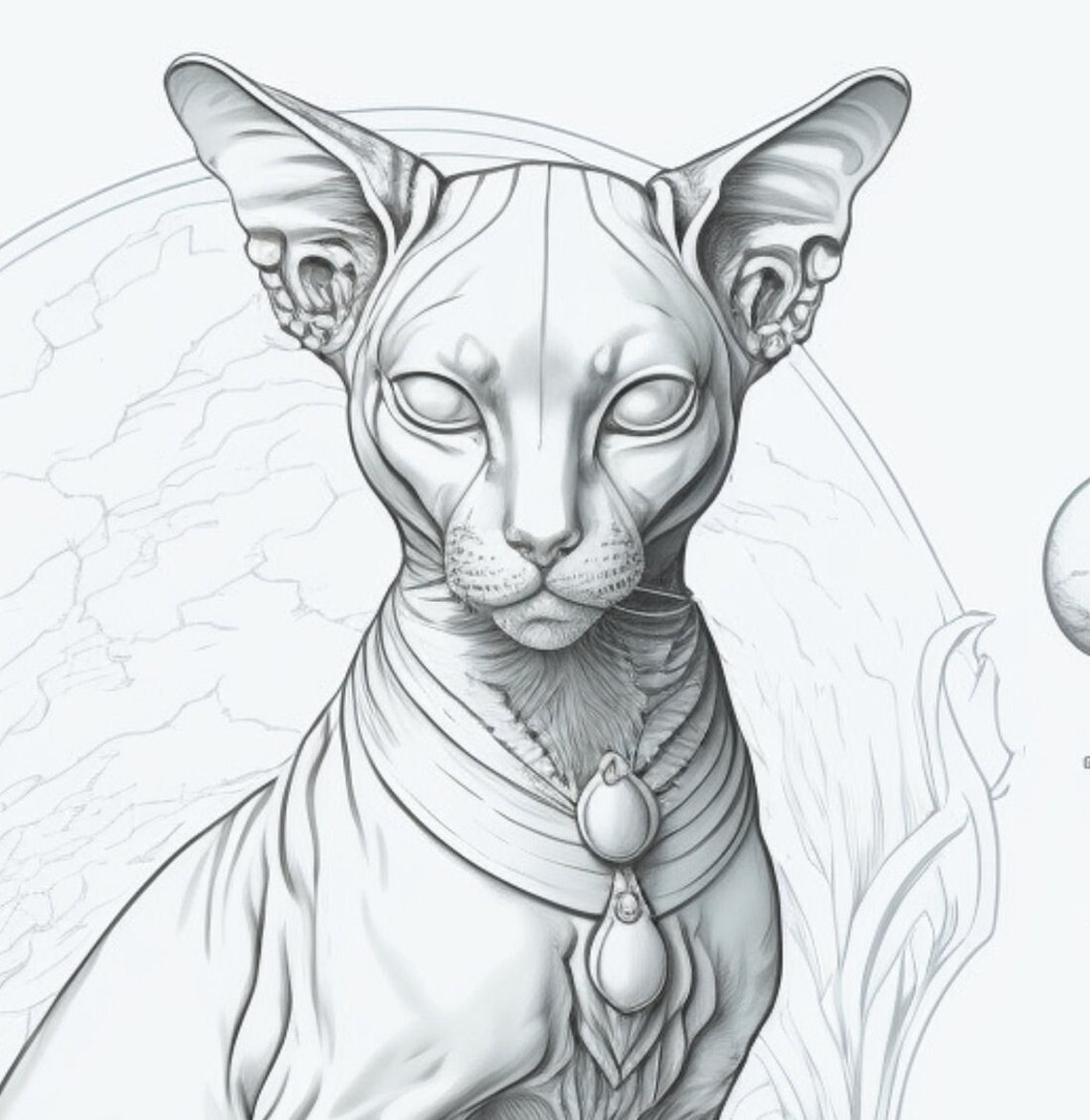 Sphinx Cat Adult and Kids Coloring Book Page /digital - Etsy