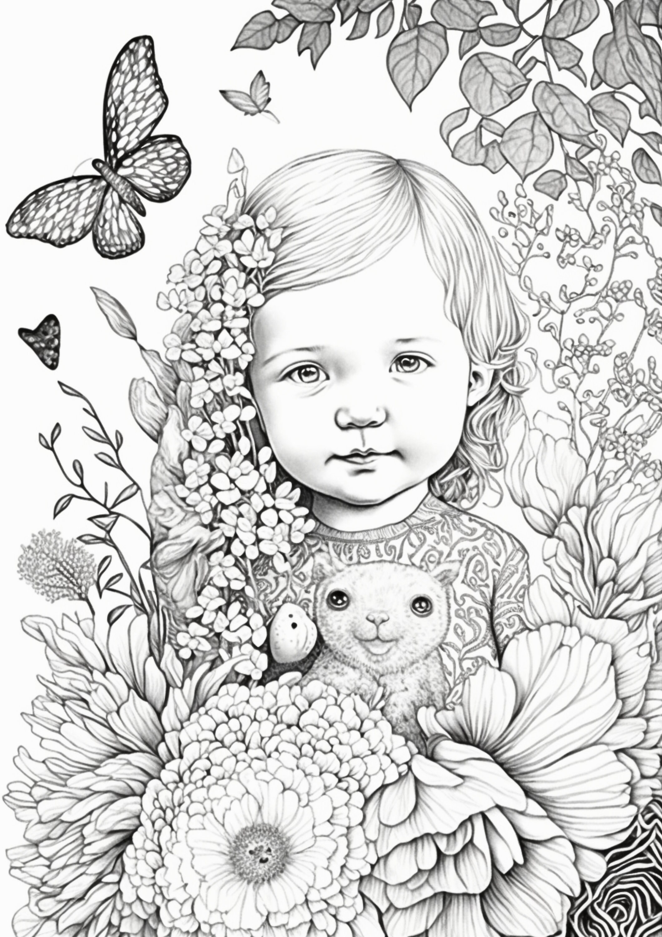 Adult and Kids Coloring Book Page, /digital Download/coloring Page ...