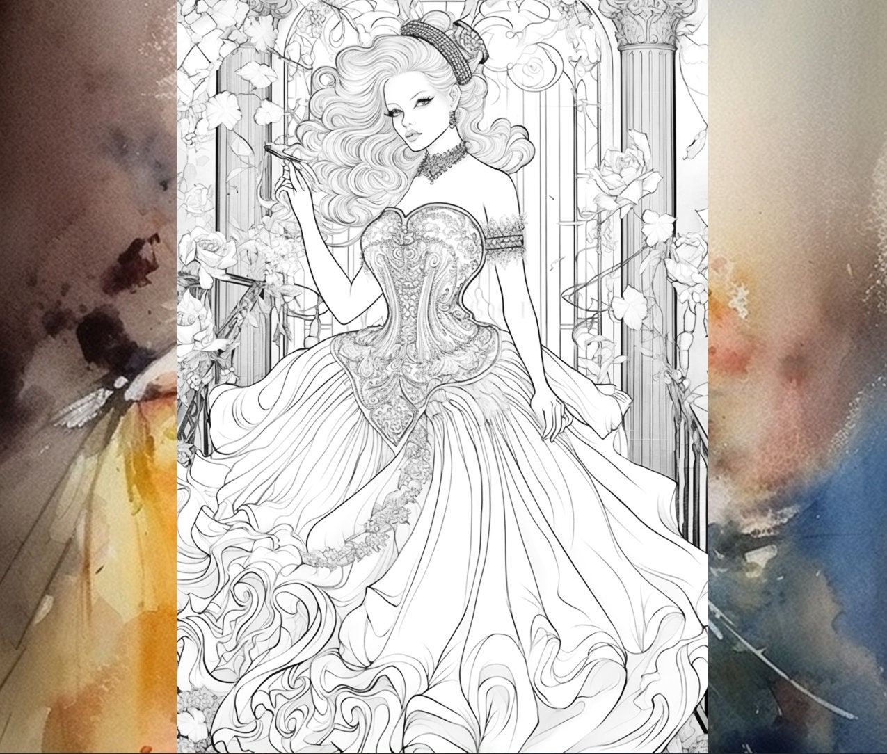 Victorian Vignettes Adult Coloring Book Digital Download - Etsy