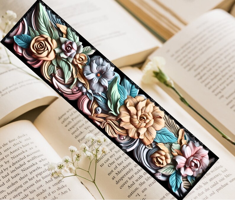 3D Bookmarks Set of 10 Bookmarks Digital Collage - Etsy