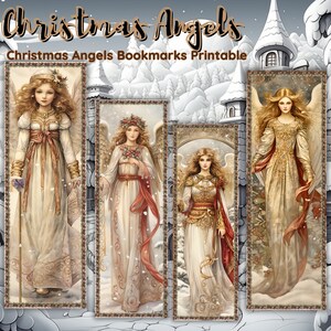 Angel Christmas Set of 64 Printable Bookmarks , Digital Bookmarks - Etsy