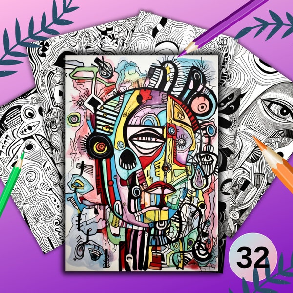 Bold Lines Coloring - Etsy