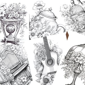 73magic Vintage :adult Coloring Book Digital Download 21 Pages, Adult ...