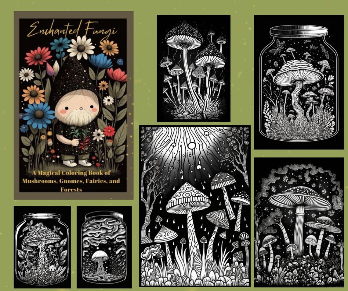 Enchanted Fungi: A Magical Coloring Book of Mushrooms Gnomes - Etsy