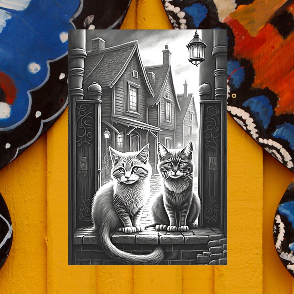 18 Gorgeous City Cats Coloring Book Pages for Kids and Adults - Etsy