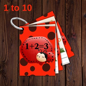 Number Tracing Flashcards, Ladybug, Printable, Counting, Learn Numbers ...
