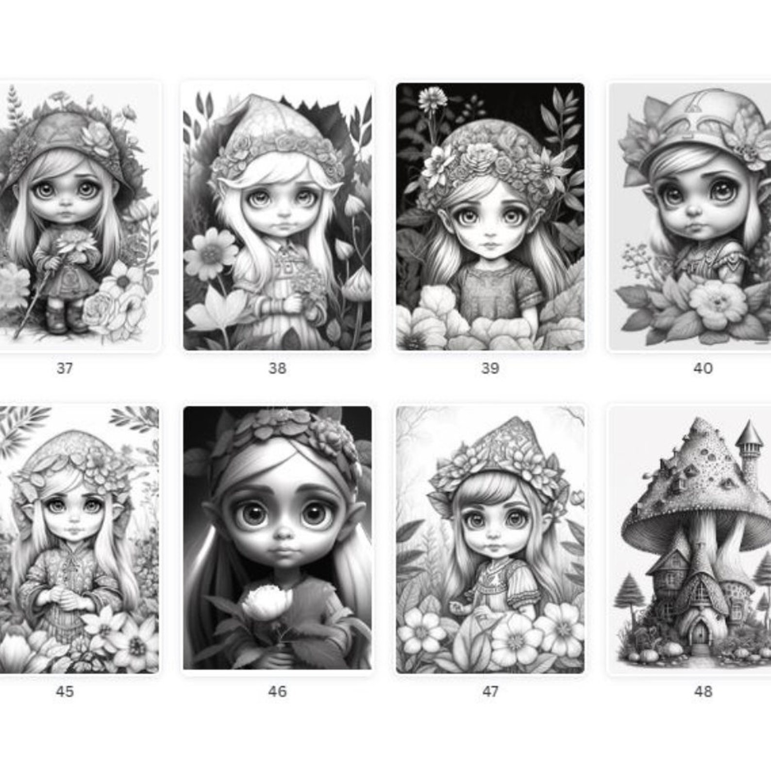 56 Cute Darling Young Gnome Girl Coloring Pages for Adults - Etsy Canada
