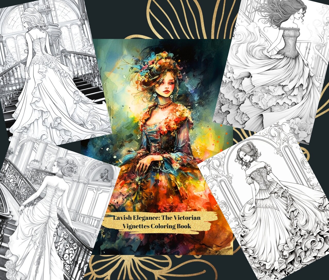 Victorian Vignettes Adult Coloring Book Digital Download - Etsy