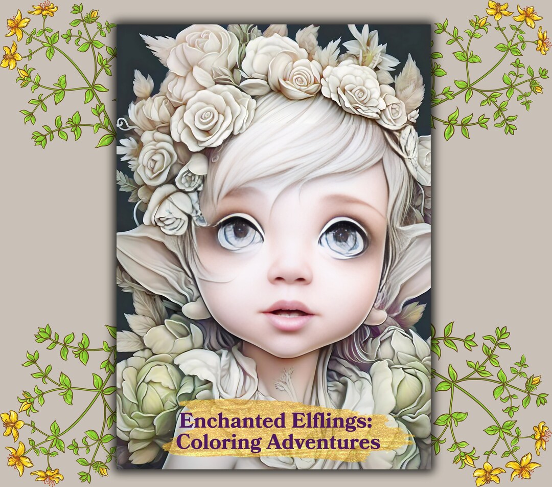 Enchanted Elflings Coloring Pages for Adults and Kids, Instant Download ...