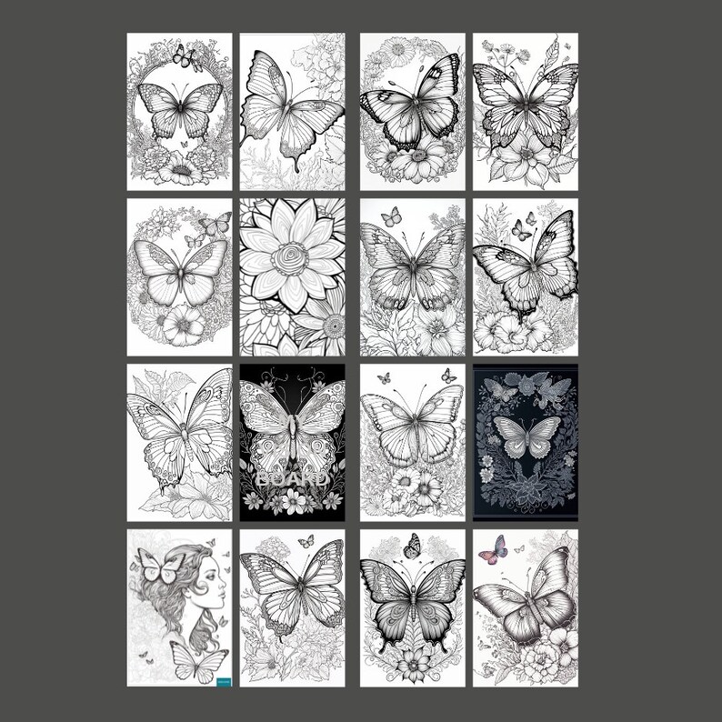 50 Fluttering Beauties: A Coloring Book of Butterflies Coloring Book ...