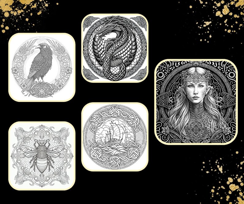 129 Mythical Celtic Realm: an Adult Coloring Pages Instant - Etsy