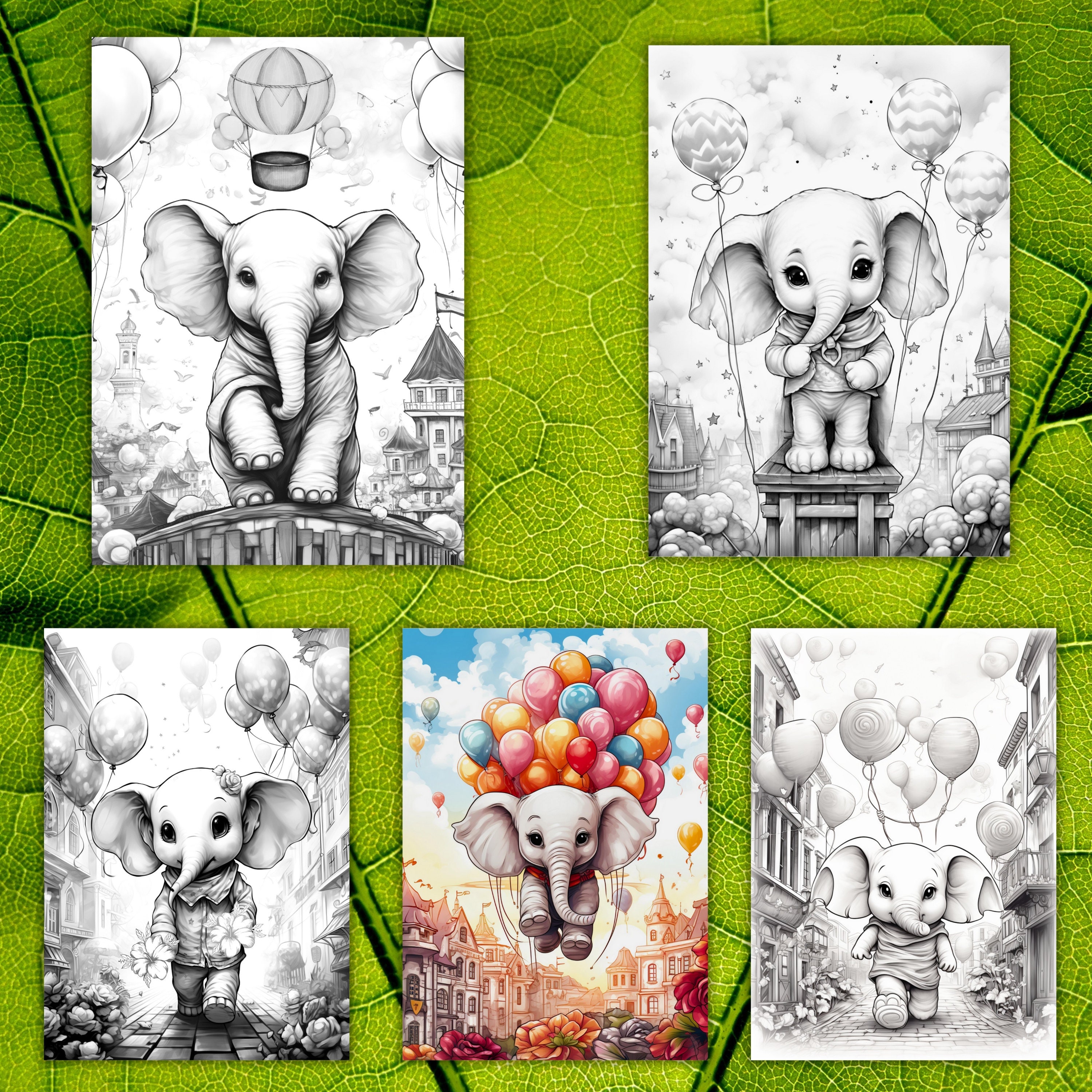 56 Little Elephant Coloring Pages for Adults and Kids - Etsy