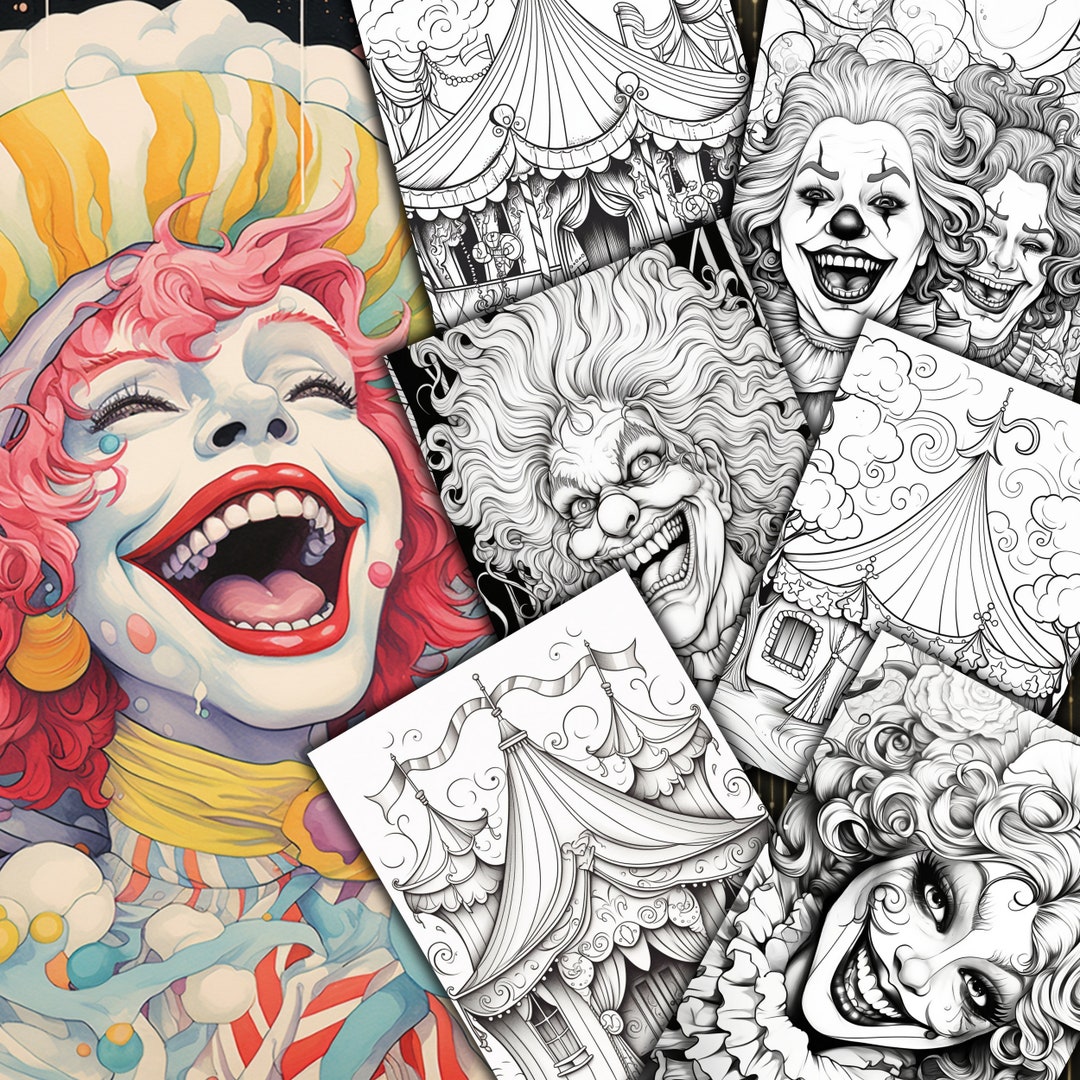 Harlequin Coloring Pages for Adults , Coloring Pages Printable, Instant ...