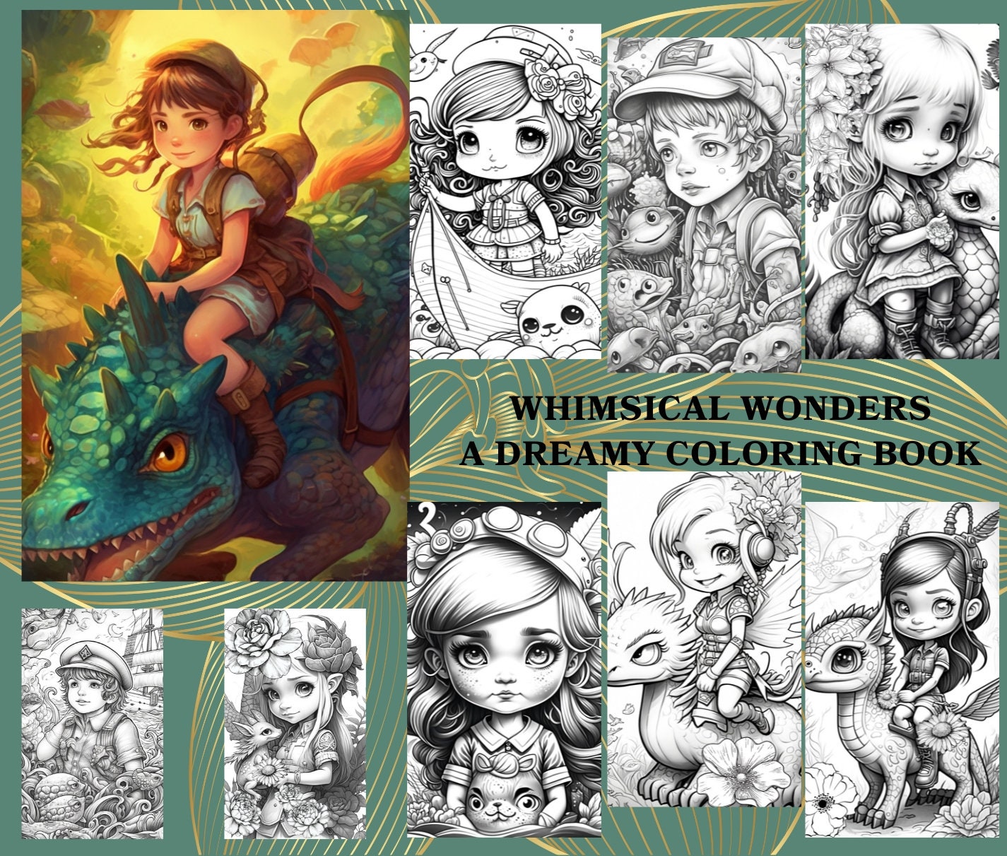 Whimsical Wonders a Dreamy Coloring Book Coloring Pages for - Etsy