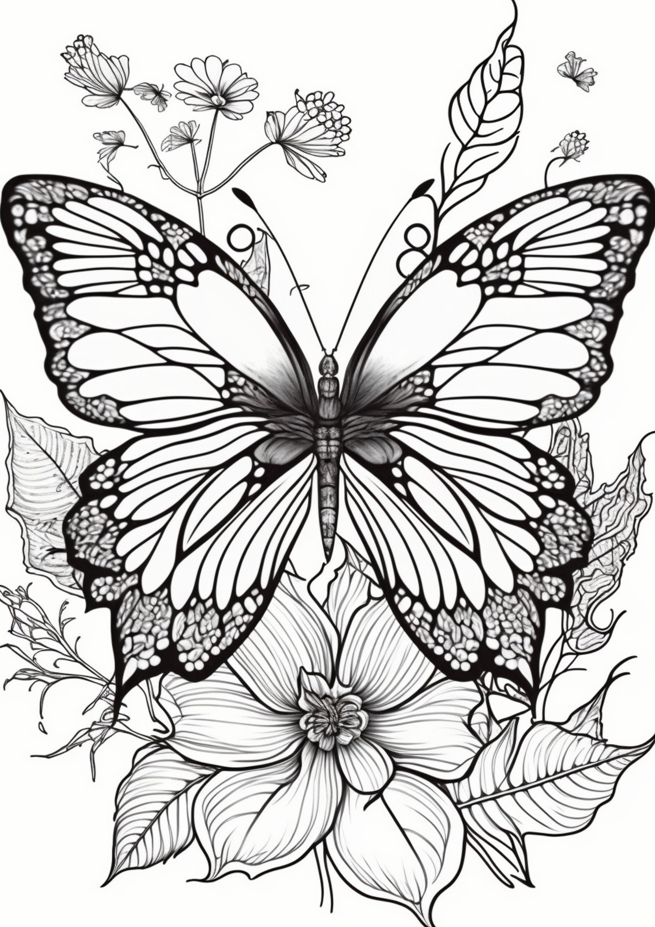 50 Fluttering Beauties: A Coloring Book of Butterflies - Etsy