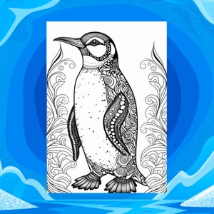 10 Penguin Mandala , Adult and Kids Coloring Book Page, /digital ...