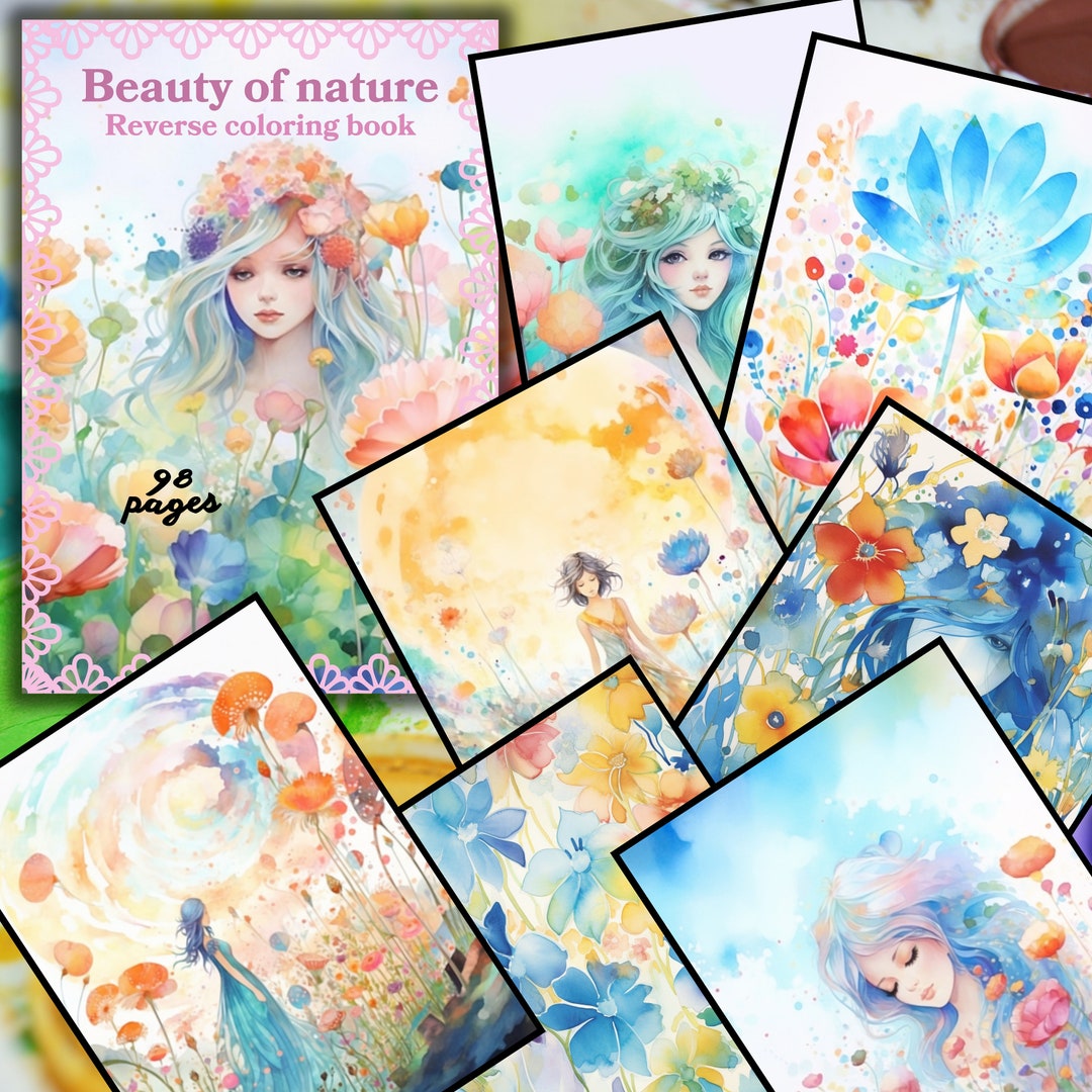 Reverse Coloring Stress Relief FAIRIES Coloring BOOK for NATURE Lovers ...