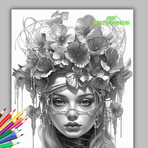 Portrait Halloween Cosplay, Coloring Pages for Adults and Kids, Instant ...