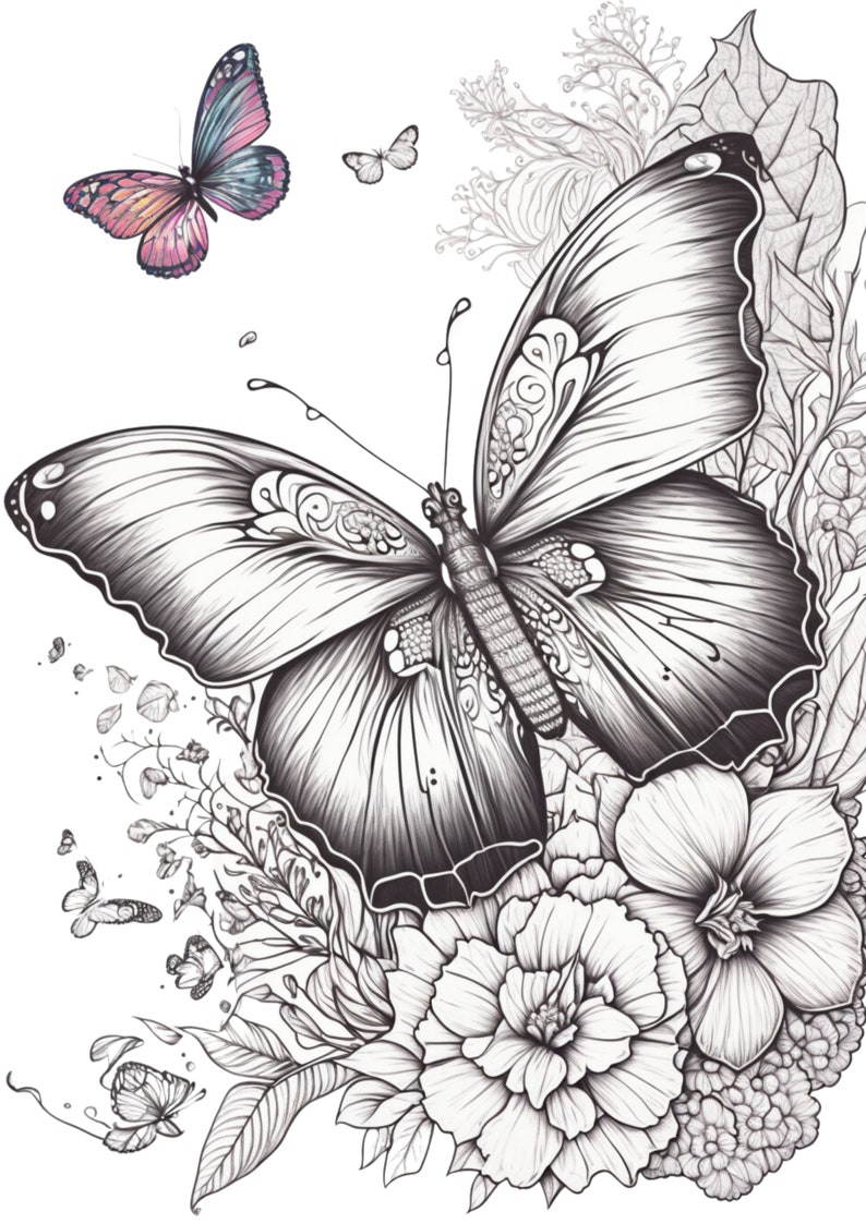 50 Fluttering Beauties: A Coloring Book of Butterflies - Etsy