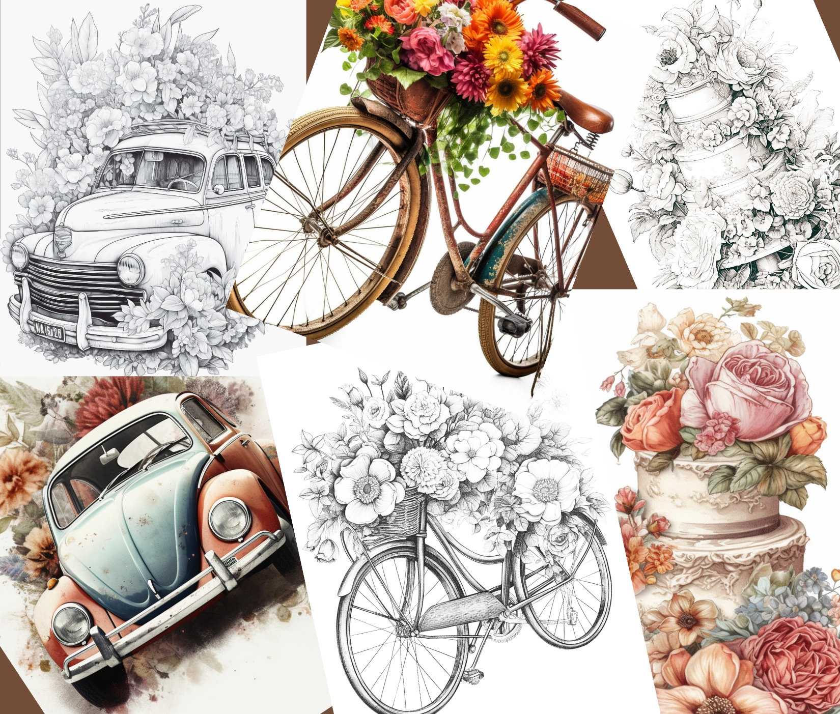 73magic Vintage :adult Coloring Book Digital Download 21 - Etsy